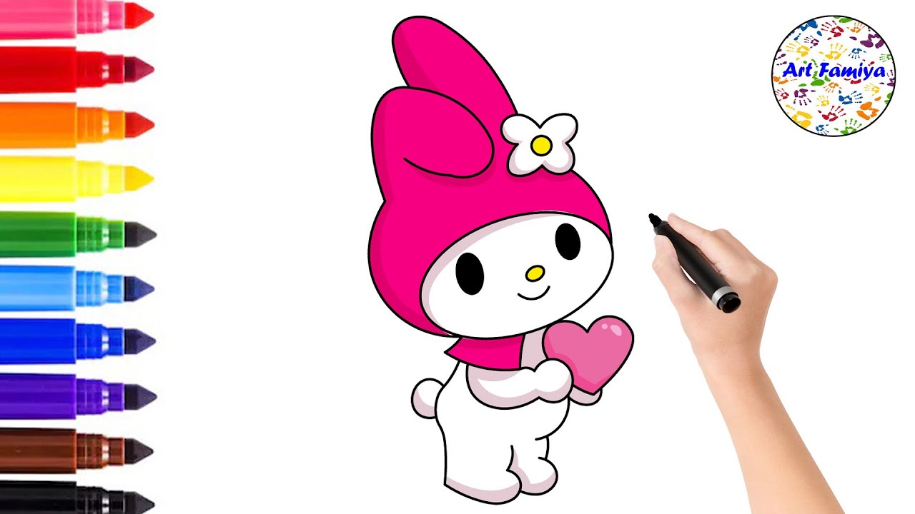 How to Draw My Melody from Valentine's Day Heart | Sanrio | Art Famiya ...