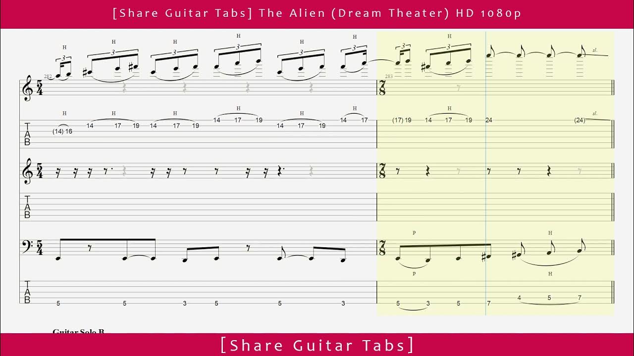 [Share Guitar Tabs] The Alien (Dream Theater) HD 1080p - YouTube
