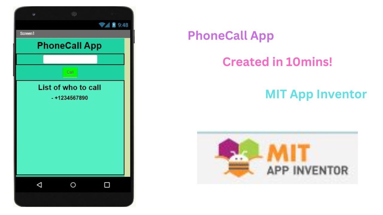 PhoneCall App Created in 10mins! ll MIT App Inventor - YouTube