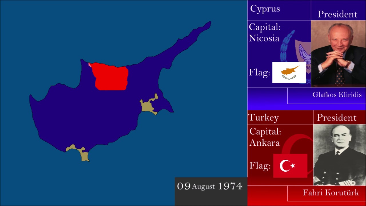 The Turkish invasion of Cyprus 1974: every day - YouTube