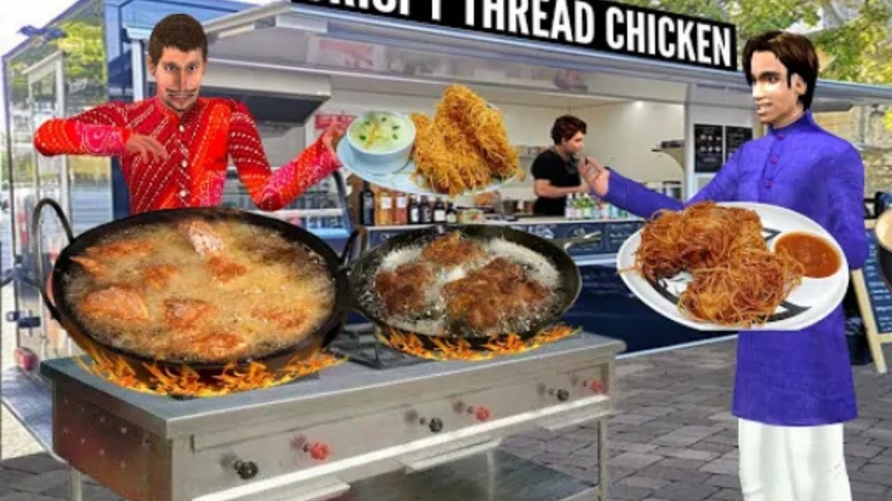 Crispy Thread Chicken Recipe Street Food Fried Chicken Hindi Kahani ...