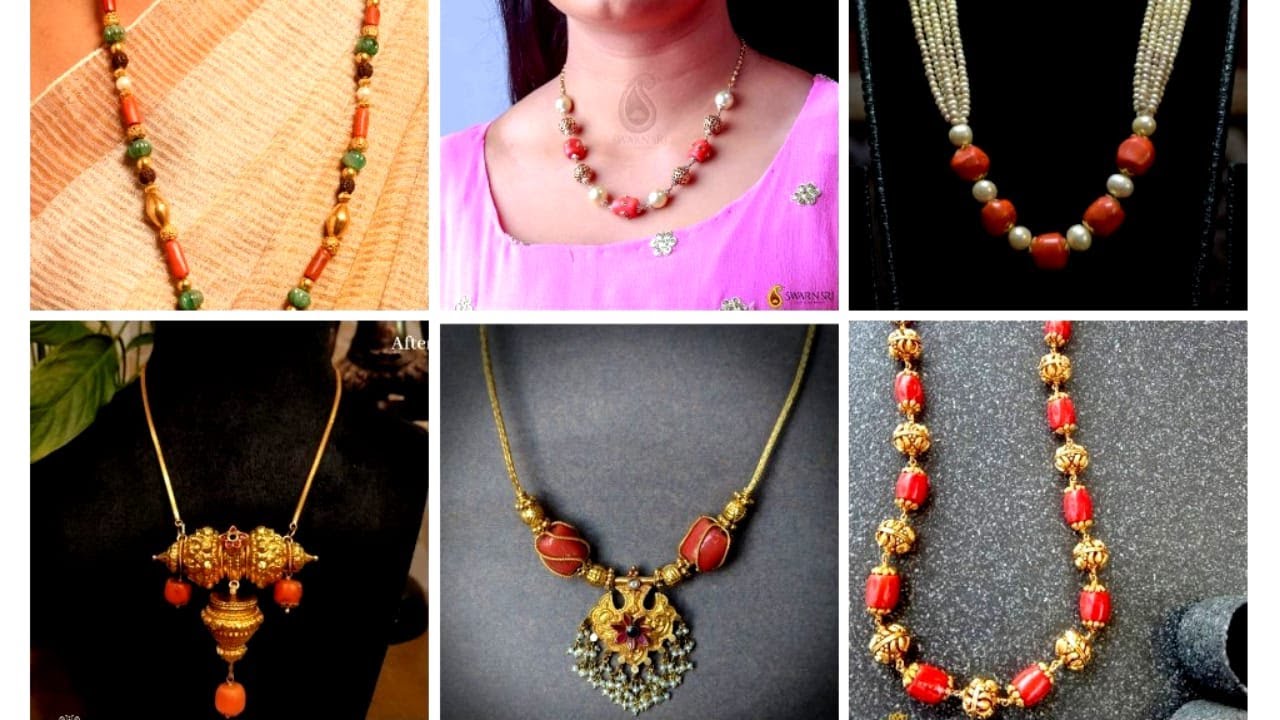 Gold coralbeads chain deisgns with weight starts @1.7gms||Lightweight ...