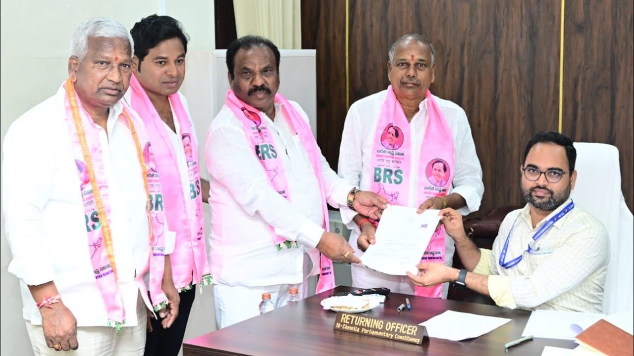 Chevella Mp Candidates File a Nomination at Mro Office Rajendra Nagar # ...