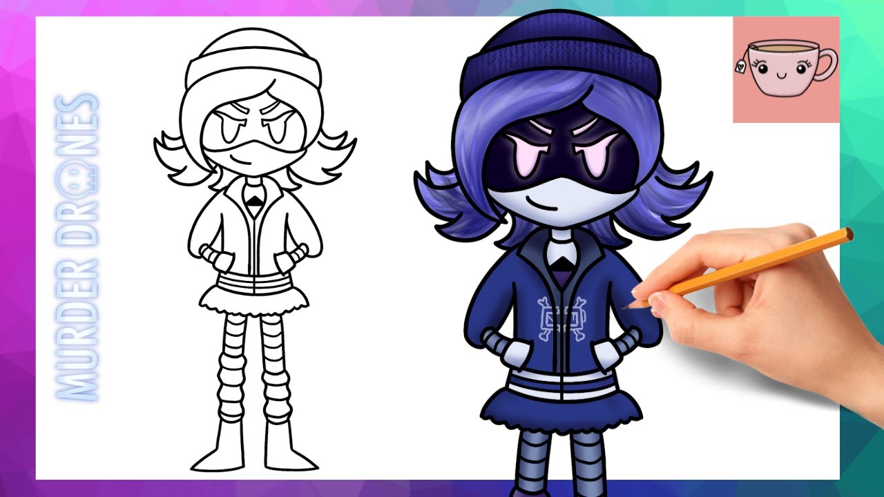 How To Draw Uzi from Murder Drones | Easy Drawing Tutorial - YouTube