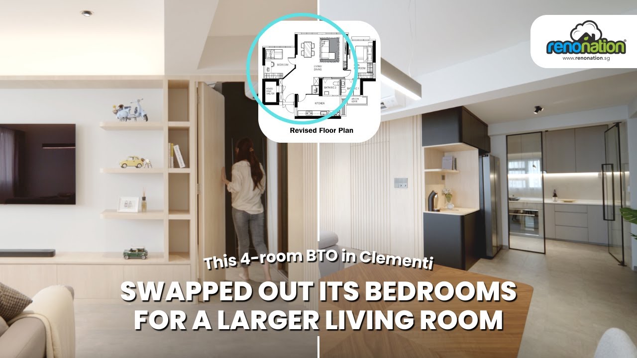 This 4 room BTO In Clementi Swapped Out Its Bedrooms For A Larger This 4 room BTO In Clementi Swapped Out Its Bedrooms For A Larger
