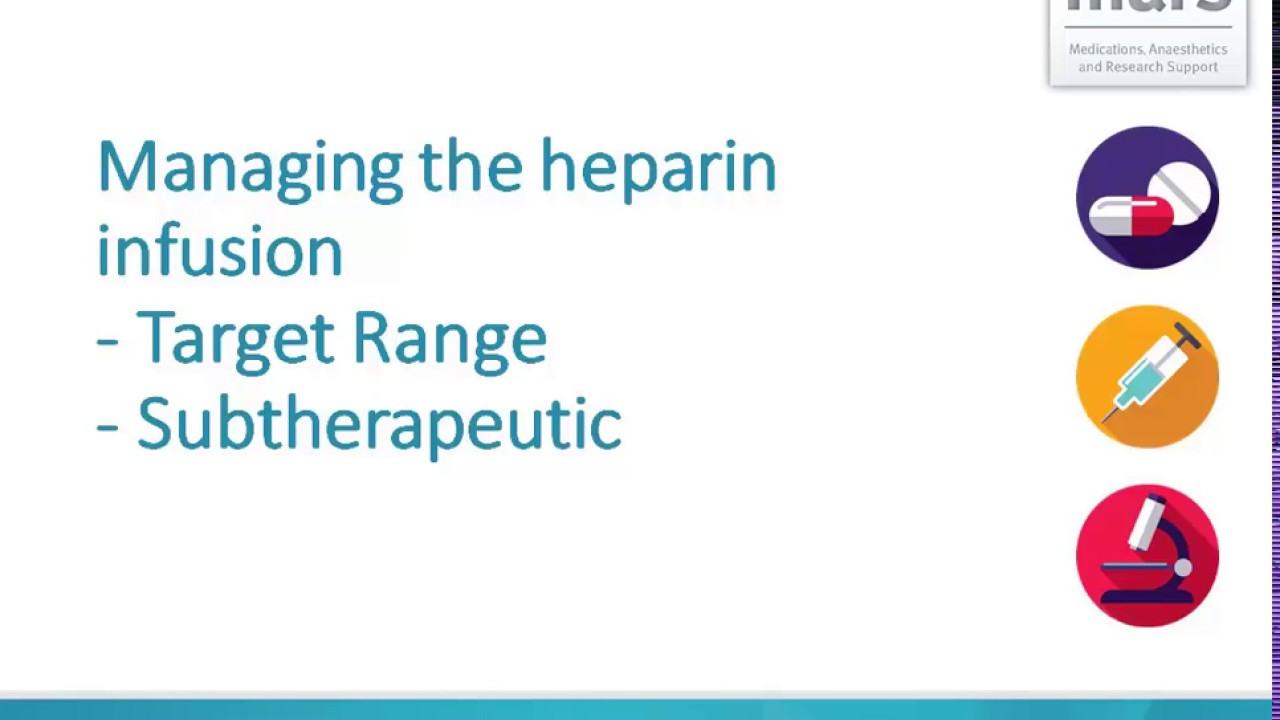 Managing the Heparin Infusion: Target & Subtherapeutic Range - YouTube