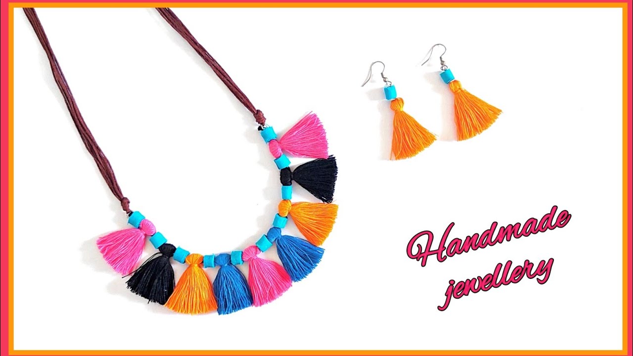 How To Make Handmade Necklace // Threads jewellery Making // DIY - YouTube