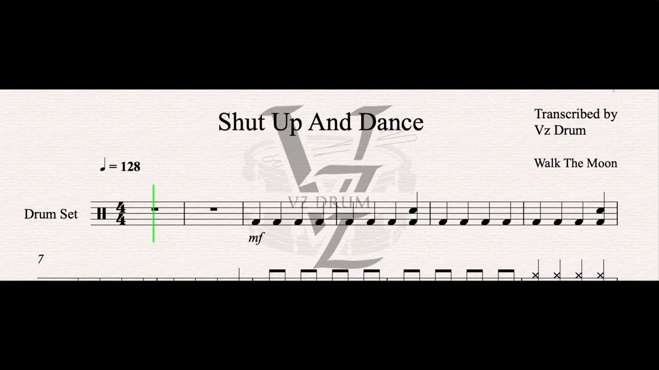 Walk The Moon - Shut Up And Dance Drum Score [ Drum Sheet Music Play ...