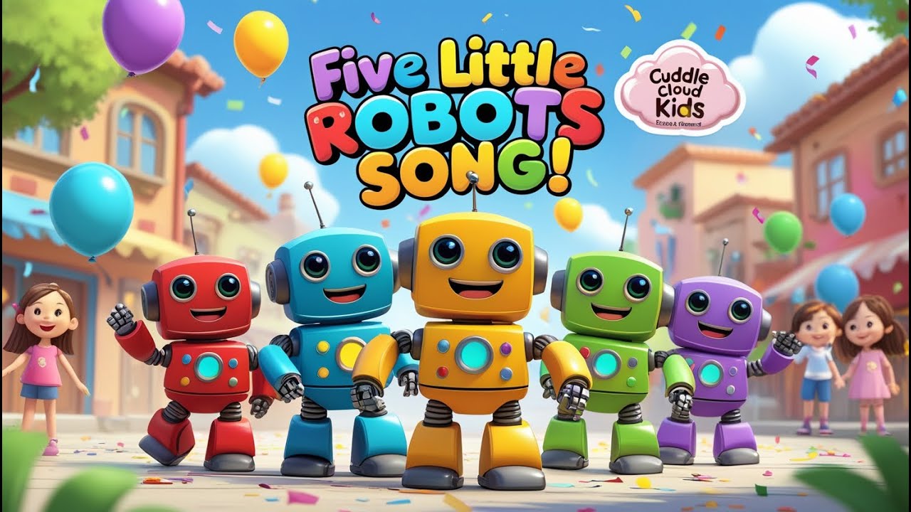 Five Little Robots | Nursery Rhymes For Kids And Children's Song - YouTube