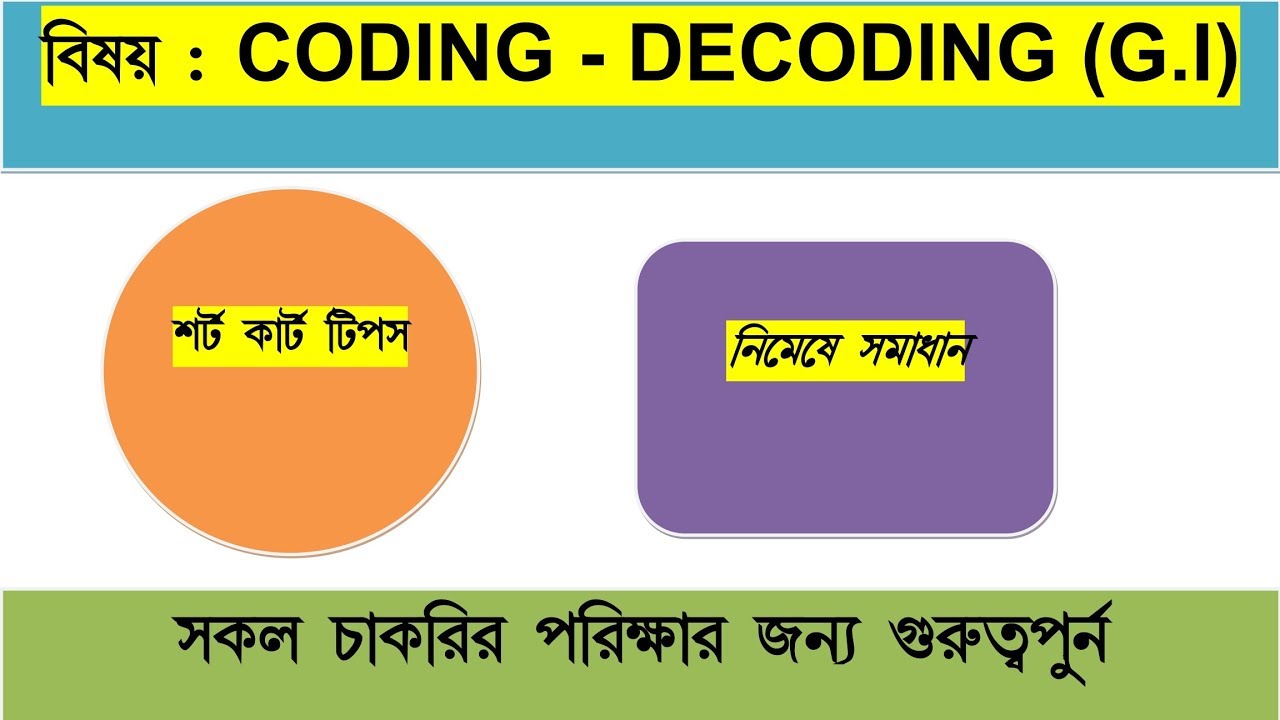 CODING DECODING TRICKS IN BENGALI (Reasoning) - YouTube