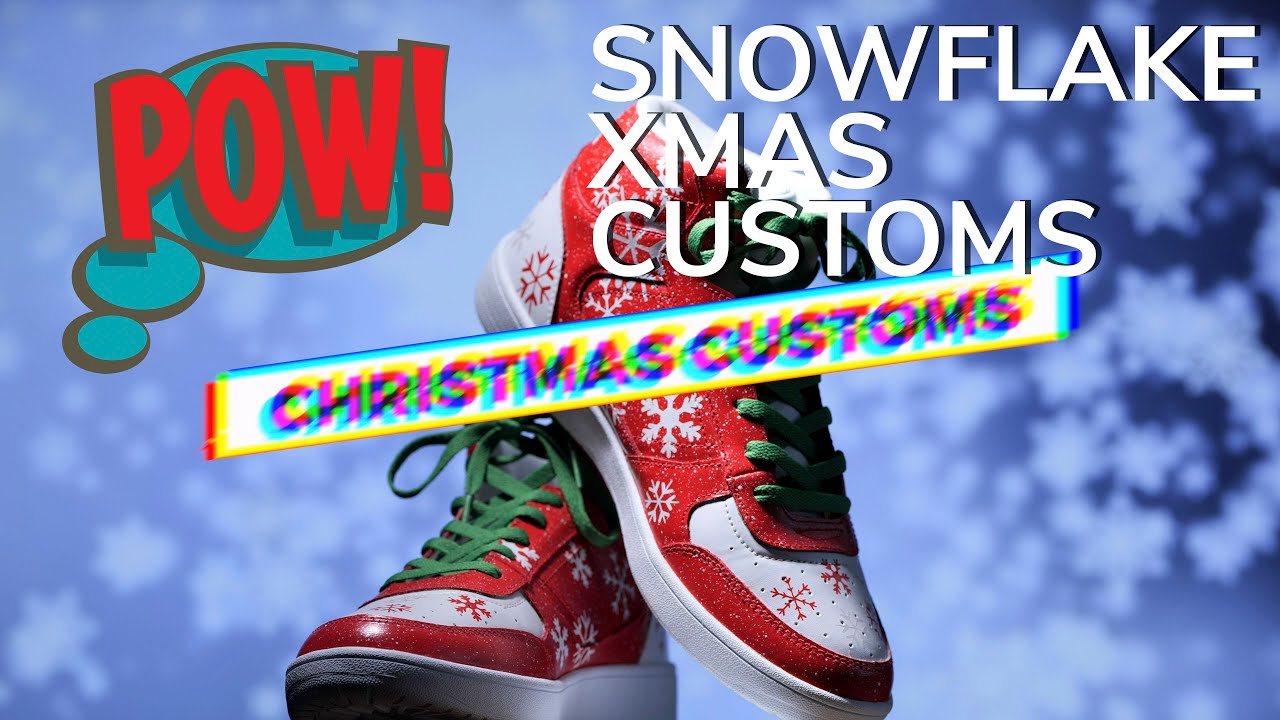 CHRISTMAS SNOW FLAKE CUSTOM SHOES - YouTube