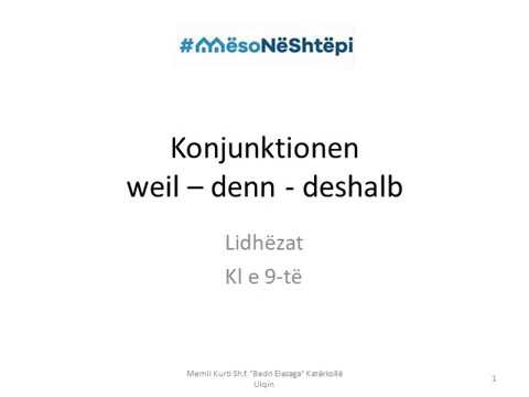 Konjunktionen deshalb weil, denn - YouTube