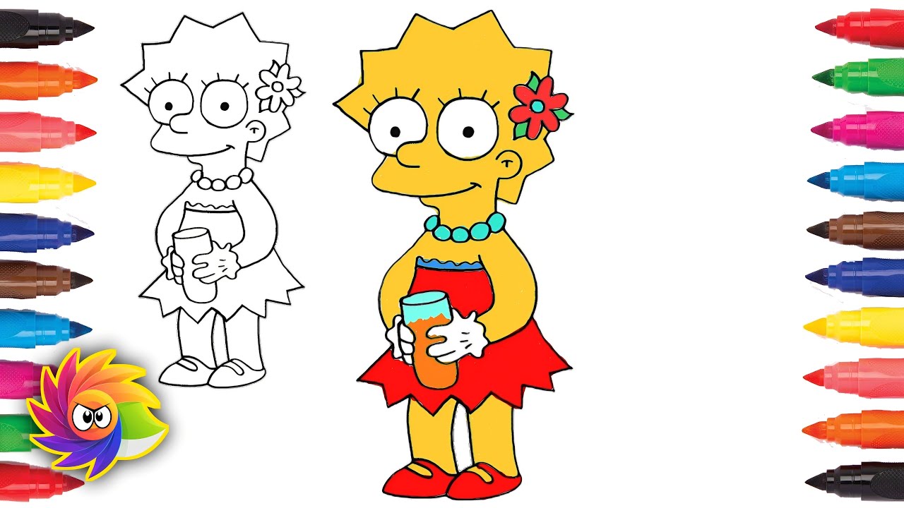 How to Color LISA Simpsons - The Simpsons | Kids Coloring & Art ...