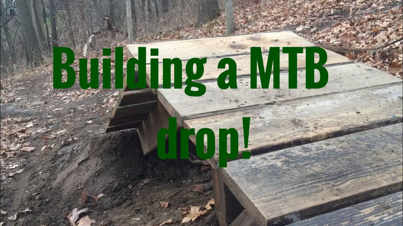 Building a wooden Mountain Bike drop in my backyard - YouTube