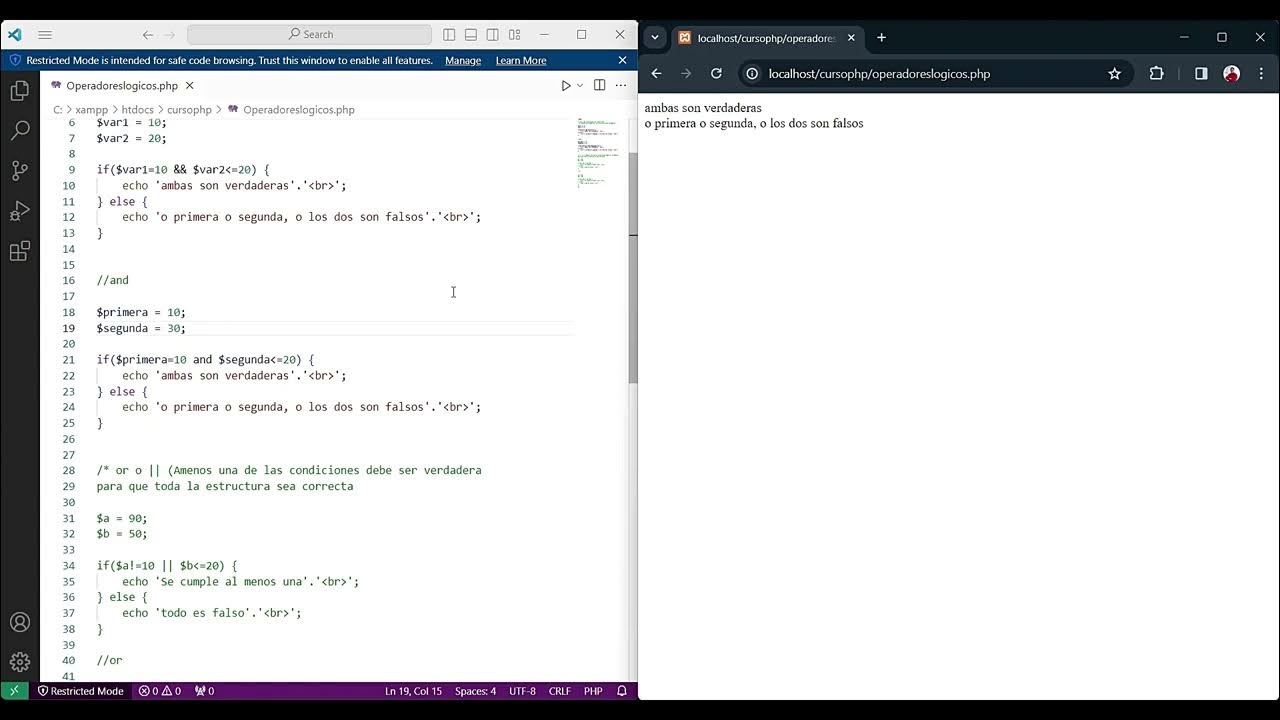 22 Operadores Logicos en PHP - YouTube