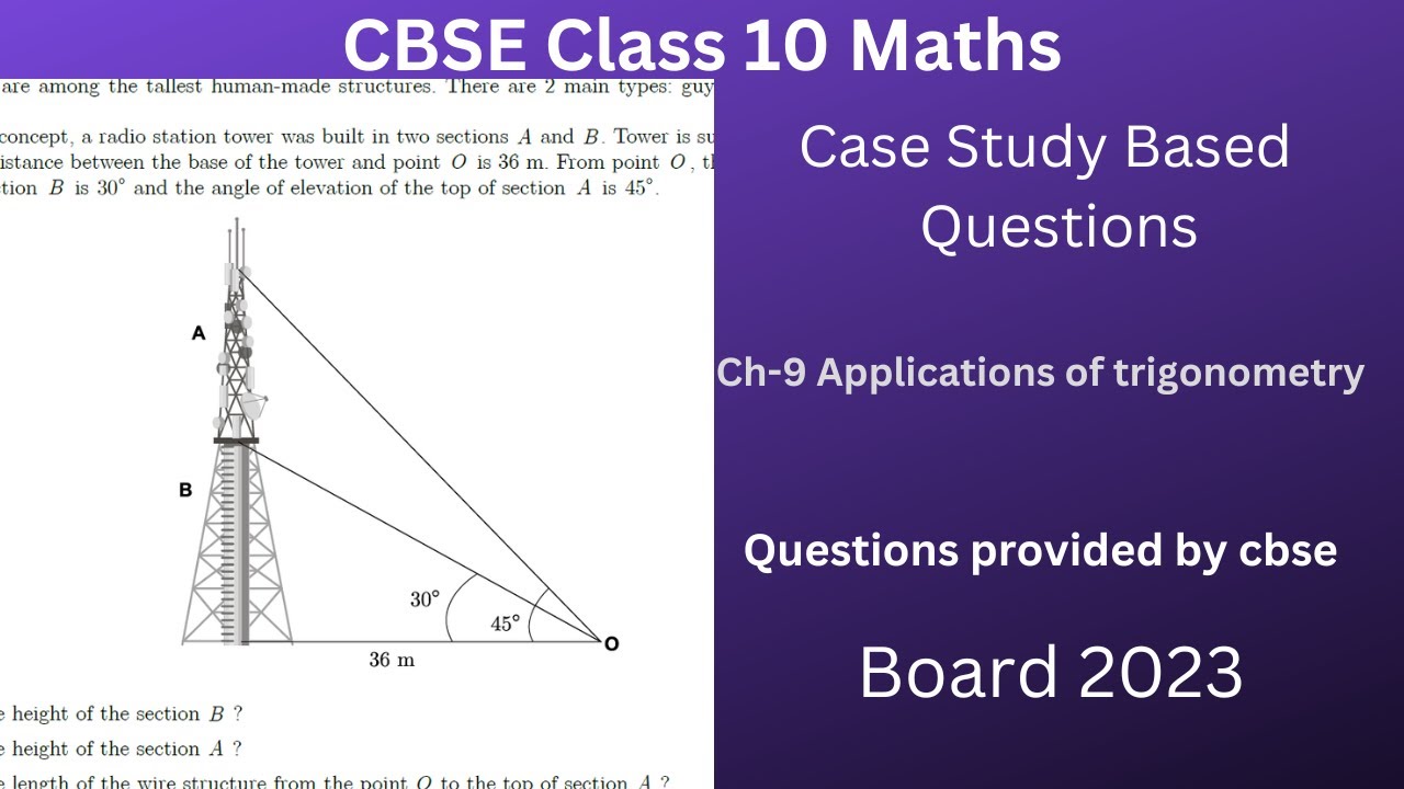 Case Based Questions Application Of Trigonometry case Based Questions