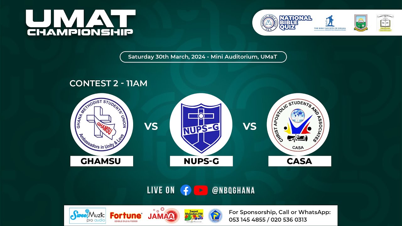 NBQ2024 UMaT Championship || Contest 2 - GHAMSU v NUPS-G v CASA - YouTube