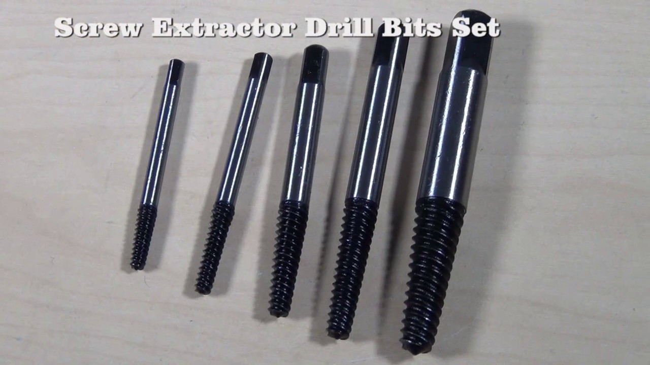 Screw Extractor Drill Bits Set 5 Pieces - YouTube