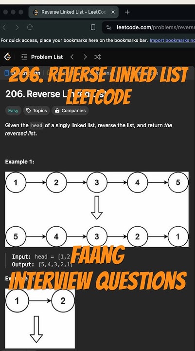 Leetcode 206 Reverse Linked List Youtube
