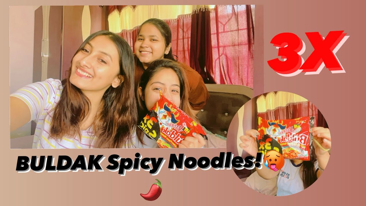 Eating Buldak spicy 3x noodles with friends|| Reaction Video|| Spice ...
