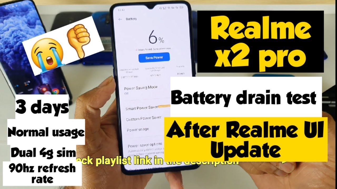 Realme x2 pro 3days battery usage after realme ui update - YouTube