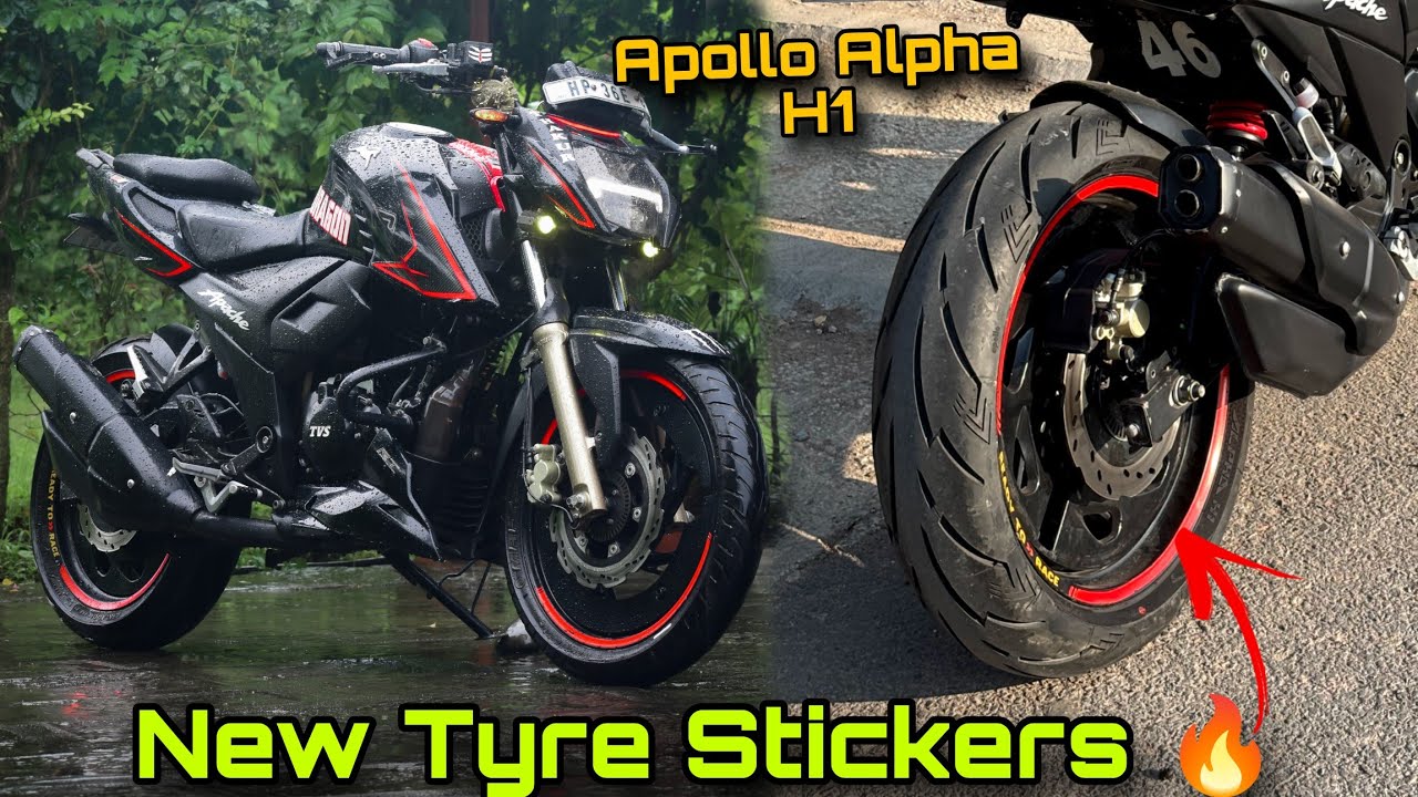 Testing Apollo Alpha H1 Tyre Grip 🚀|| Install Tyre Stickers In RTR 200🔥 ...