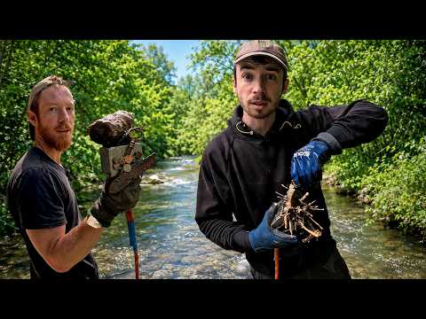 Impossible d'imaginer tout ça dans cette rivière ! Pêche à l'aimant