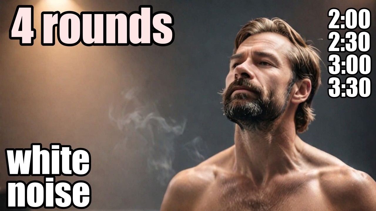 4 rounds with WHITE NOISE | Wim Hof Breathing Technique | 35 breaths ...