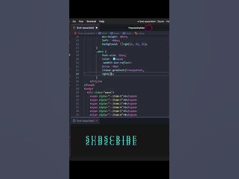 Reflected Text Wave Animation using Html CSS | CSS Tutorial #shorts - YouTube