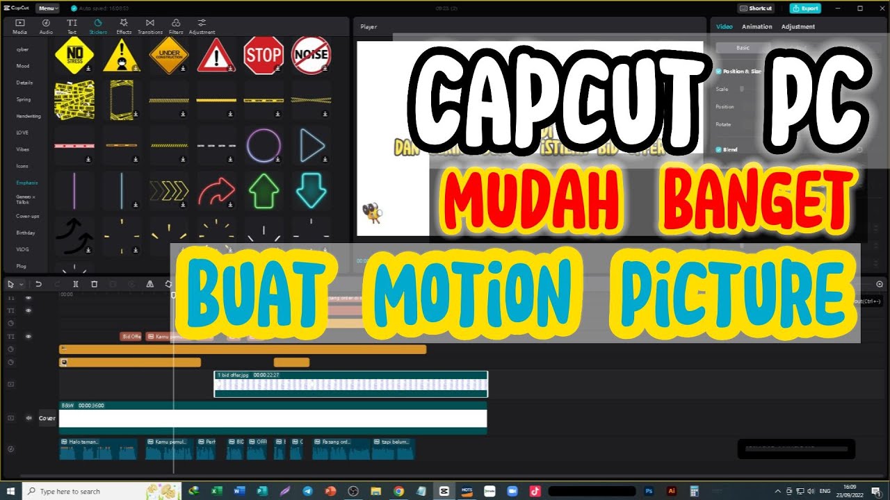 Capcut PC mudah sekali buat video animasi motion picture - YouTube
