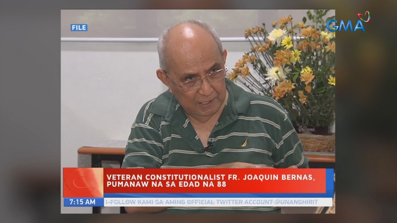 Veteran constitutionalist Fr. Joaquin Bernas, pumanaw na sa edad na 88 ...