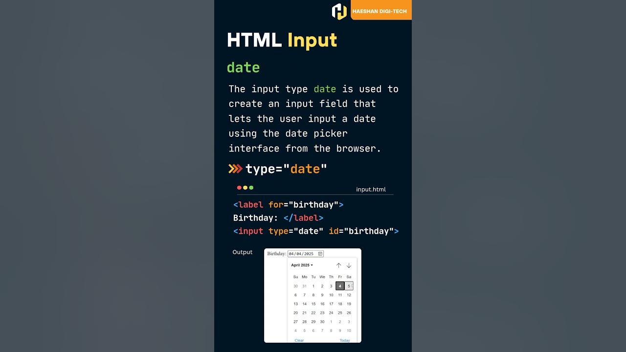 #howtomaketoolwebsite #fullstack #coding #computereducation #html, input type="date" - YouTube