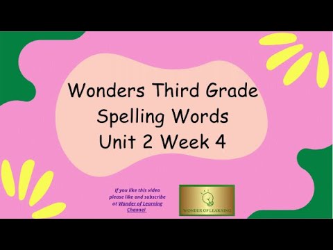 Wonders 3rd Grade Spelling Words Unit 2 Week 4 - YouTube