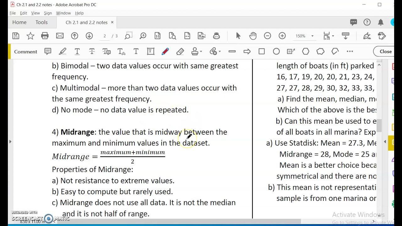 OpenStax Intro Stats Ch 2.5 Center - YouTube