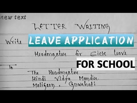 Sick leave application to the headmaster Letter writing skill in ...