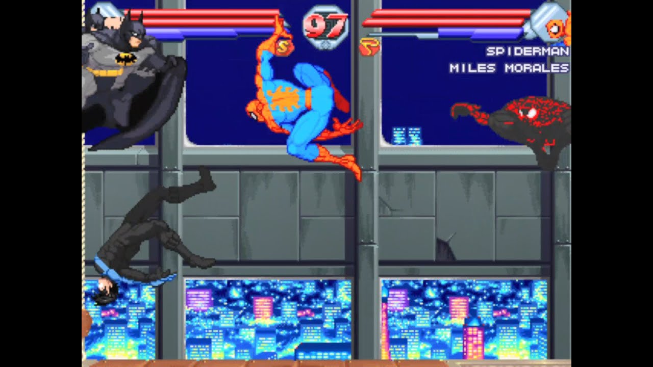 Batman & Nightwing vs Spiderman & Miles Morales - YouTube