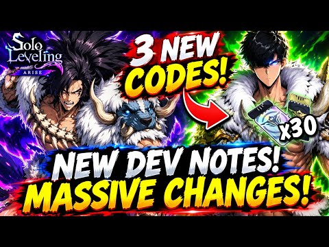 3 NEW CODES! FREE 30 SUMMONS! DEVELOPER NOTES! INSANE NEW CHANGES & BUFFS - Solo Leveling: Arise