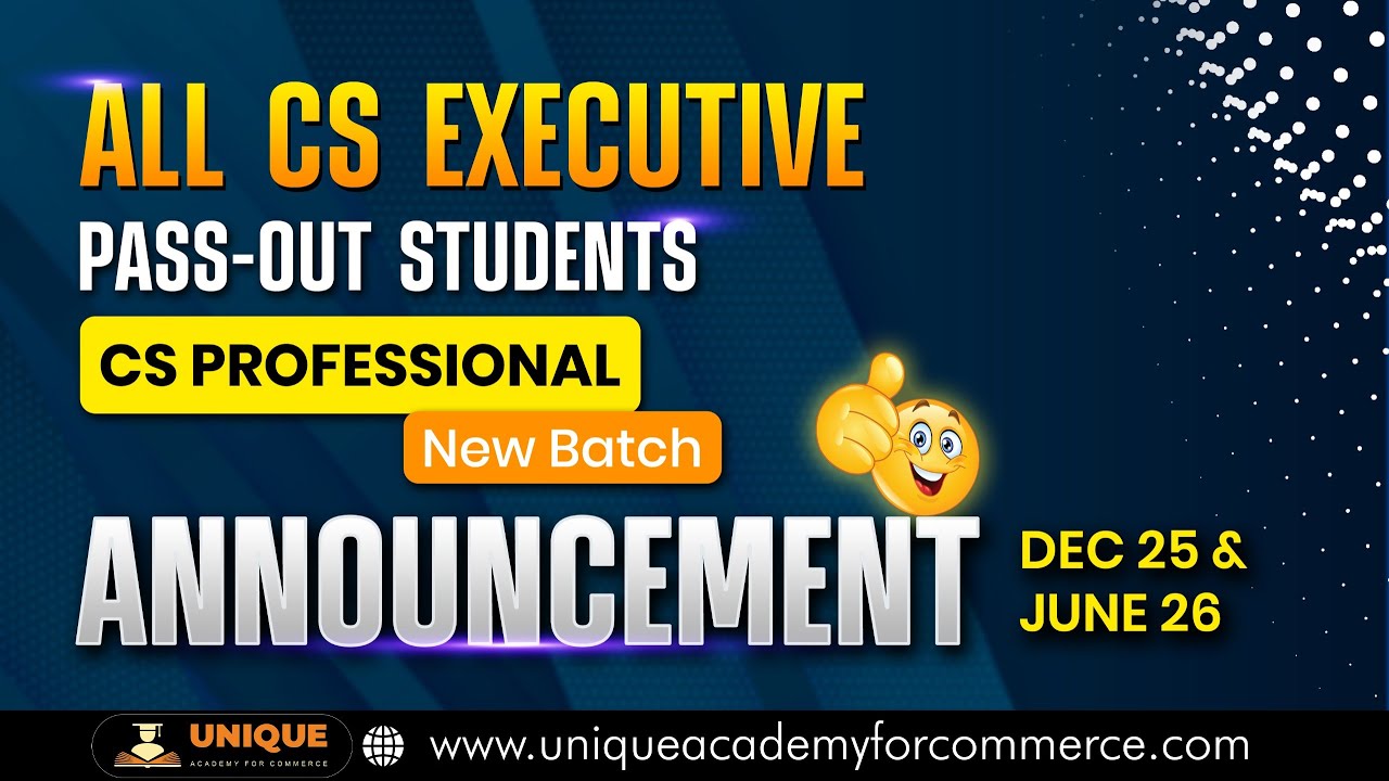 CS Professional New Batch Announcement Dec 25 - YouTube