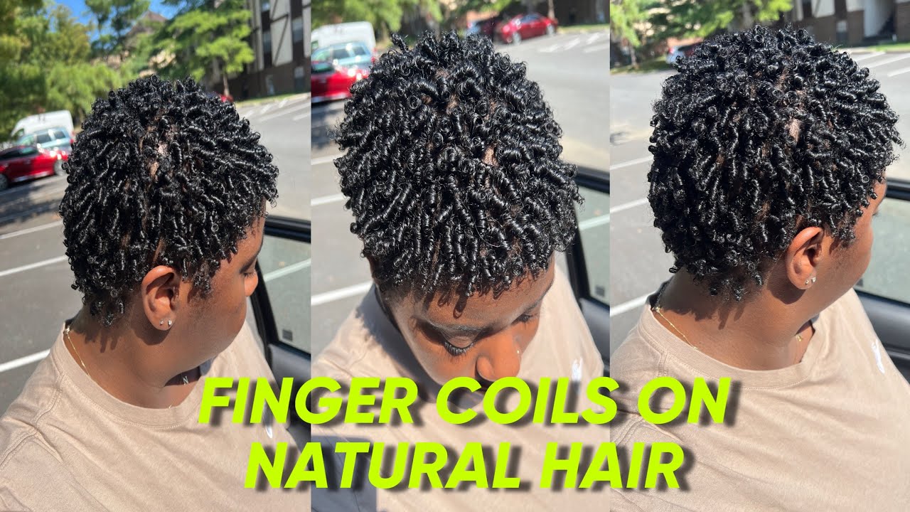 Super Defined Finger Coils on Short Natural Hair - YouTube