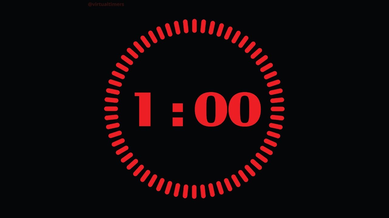 1 Minute Countdown Timer with Alarm and Progress Visualizer - Radial ...