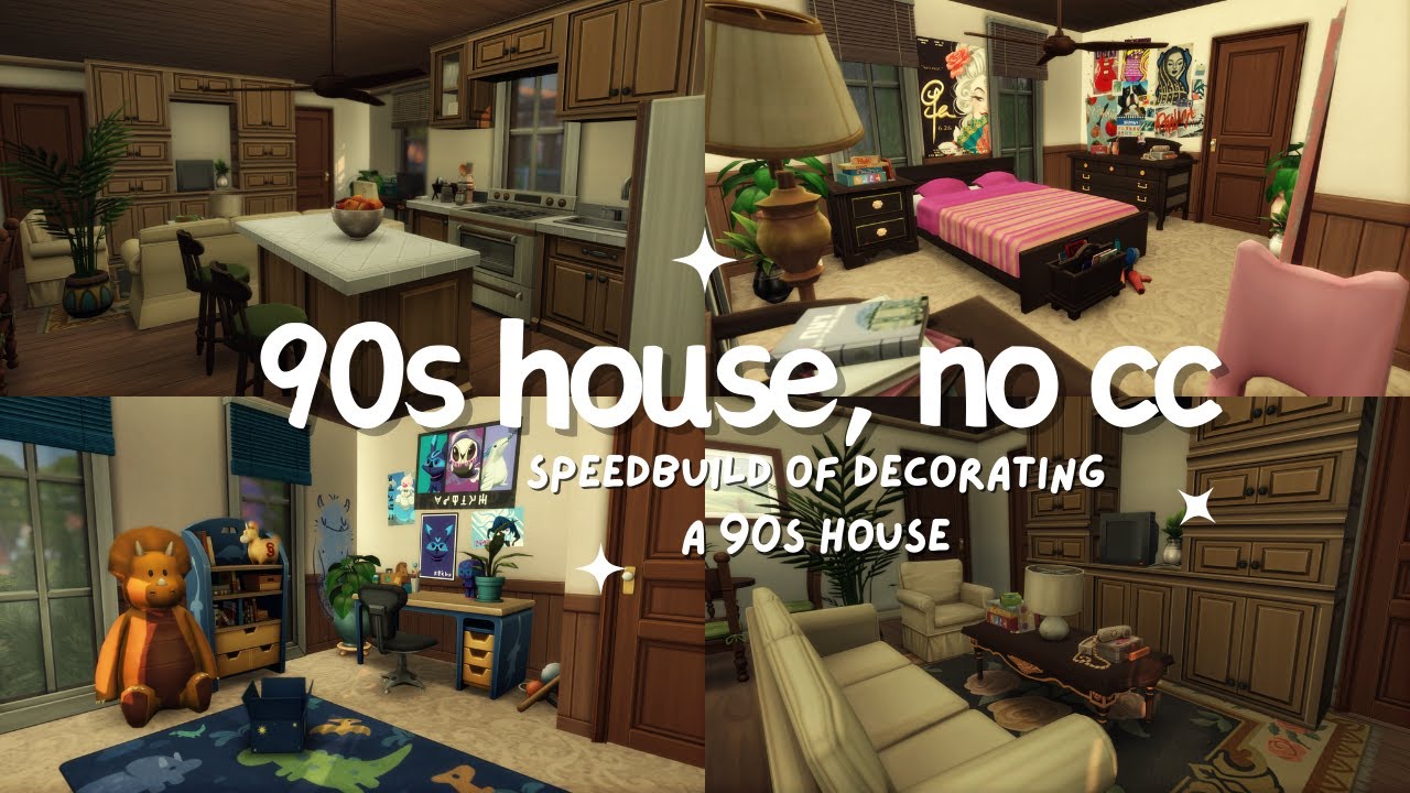 90s family house speed build // the sims 4 - YouTube