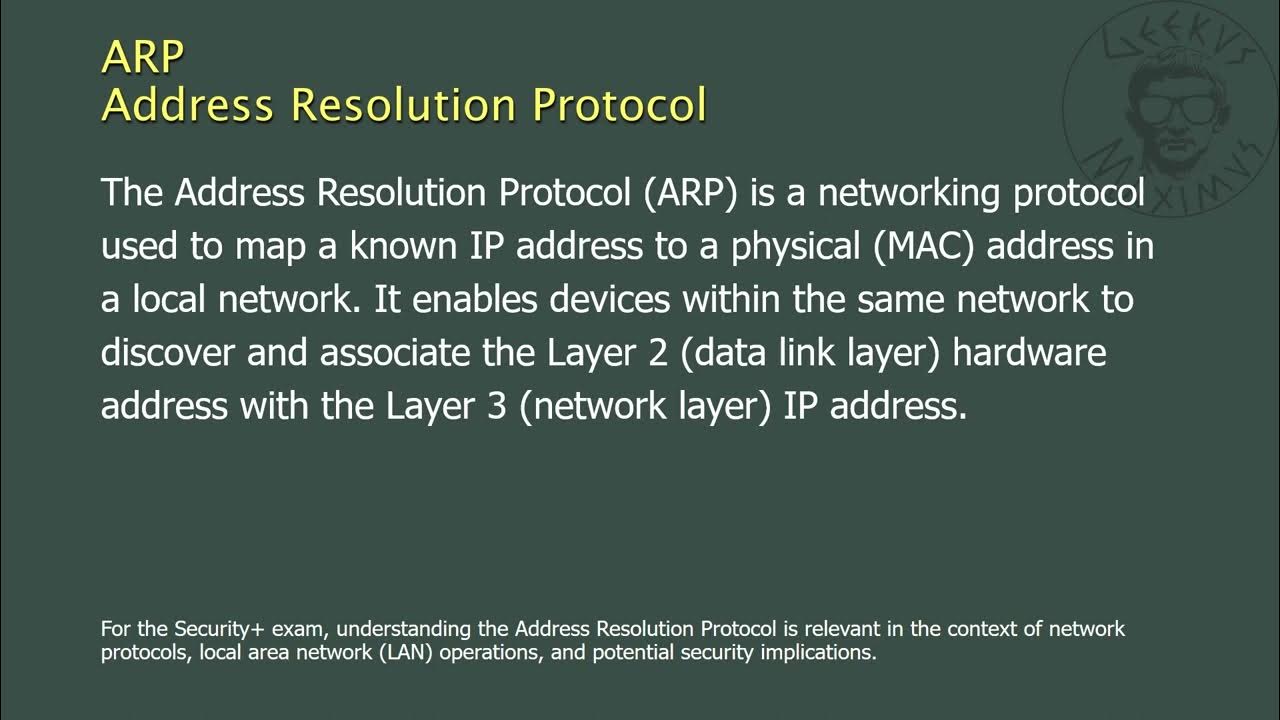 ARP - Address Resolution Protocol - YouTube