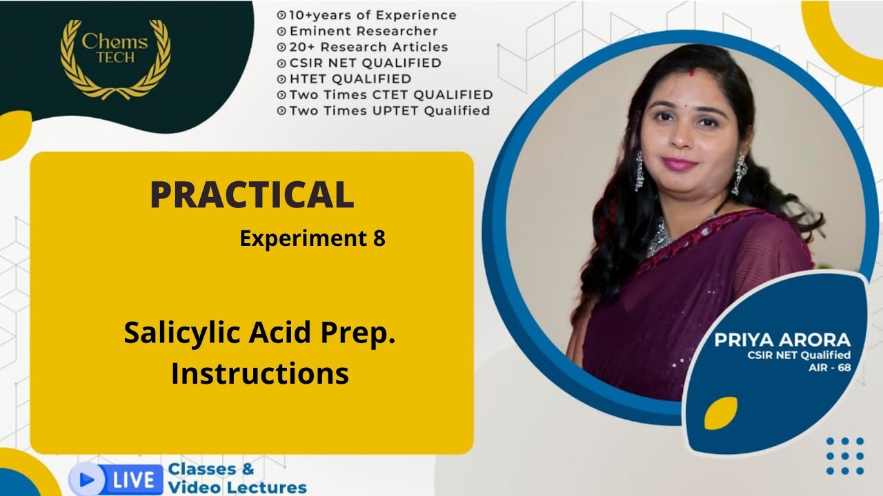 Salicylic acid Preparation|Experiment 8|Instructions|Salicylic Acid ...