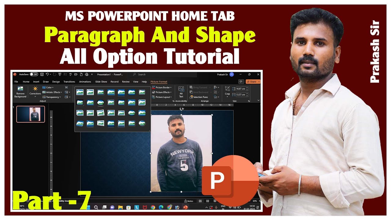 Microsoft Powerpoint Home Tab Paragraph And Shape All Option Tutorial # ...