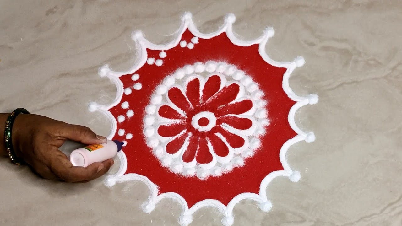 Beautiful & Easy Rangoli design For Festival | Beginner's Rangoli ...