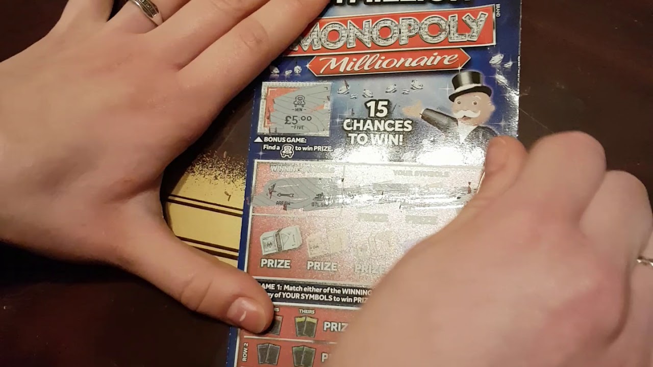 £5 monopoly millionaire scratch card winner - YouTube