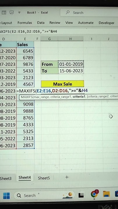 Maxifs Function In Excel 💯 Excel Tricks Shorts Exceltutorial Msexcel Learningvideos