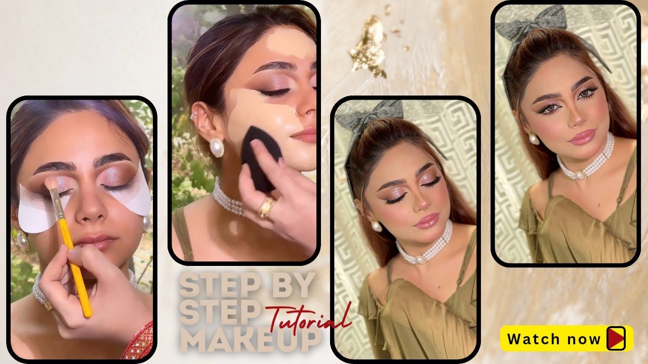 Full Makeup Tutorial With Glittery Cut Crease Eye Makeup | LearningWith ...