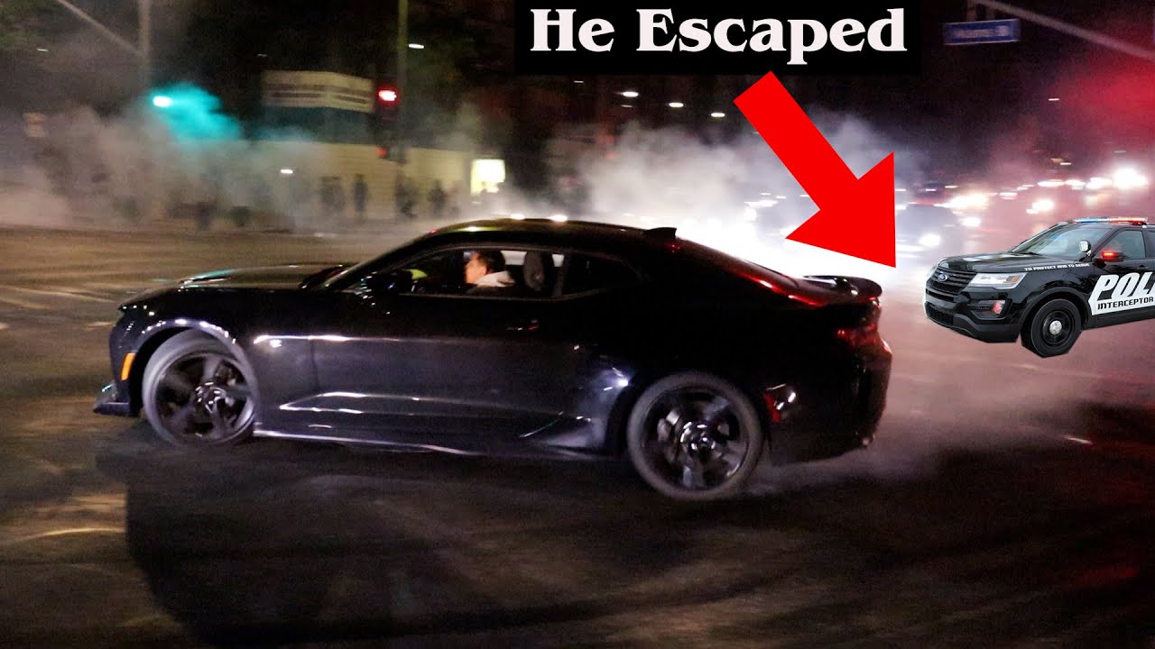 CAMARO ESCAPES FROM THE COPS!! While Drifting - YouTube