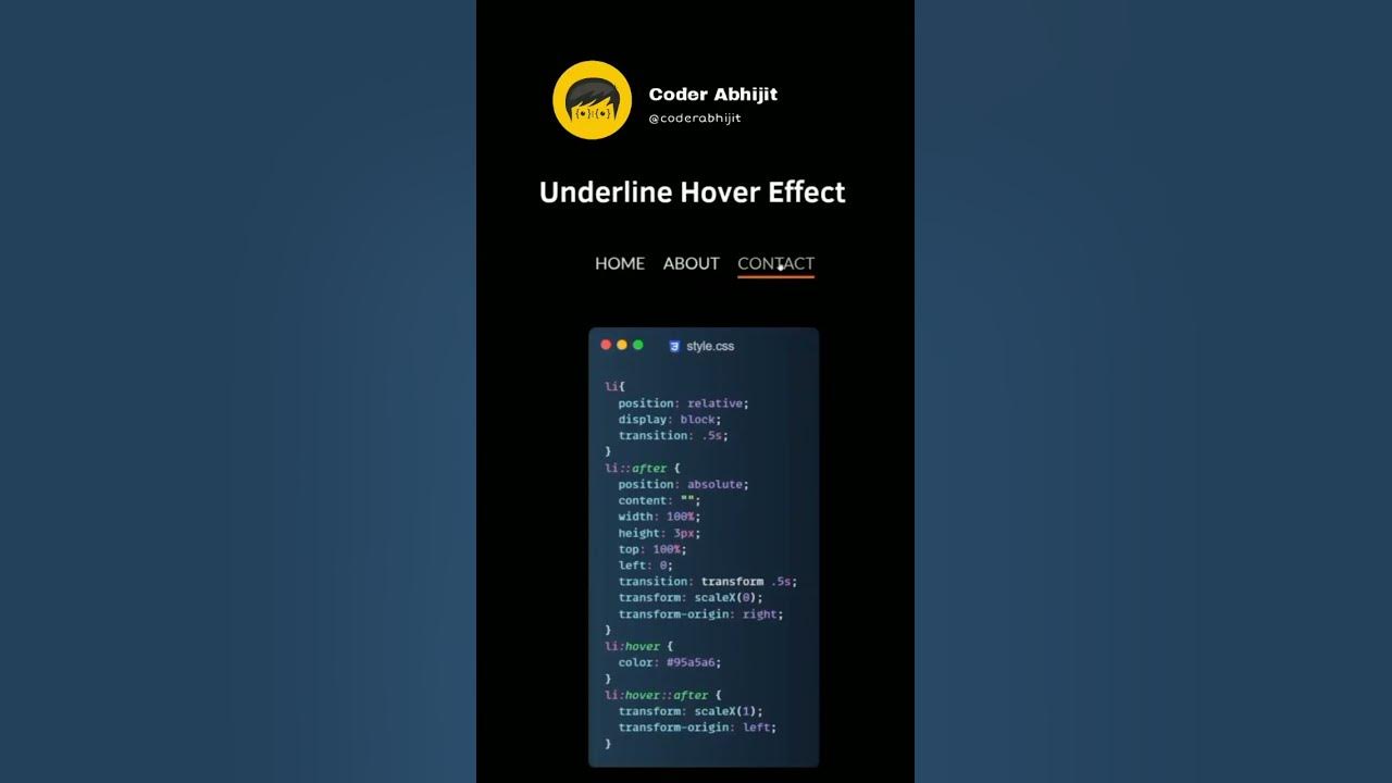 Html And Css Underline Hover Effect Shots Hovereffect Css Viralshorts Trendingshorts Youtube